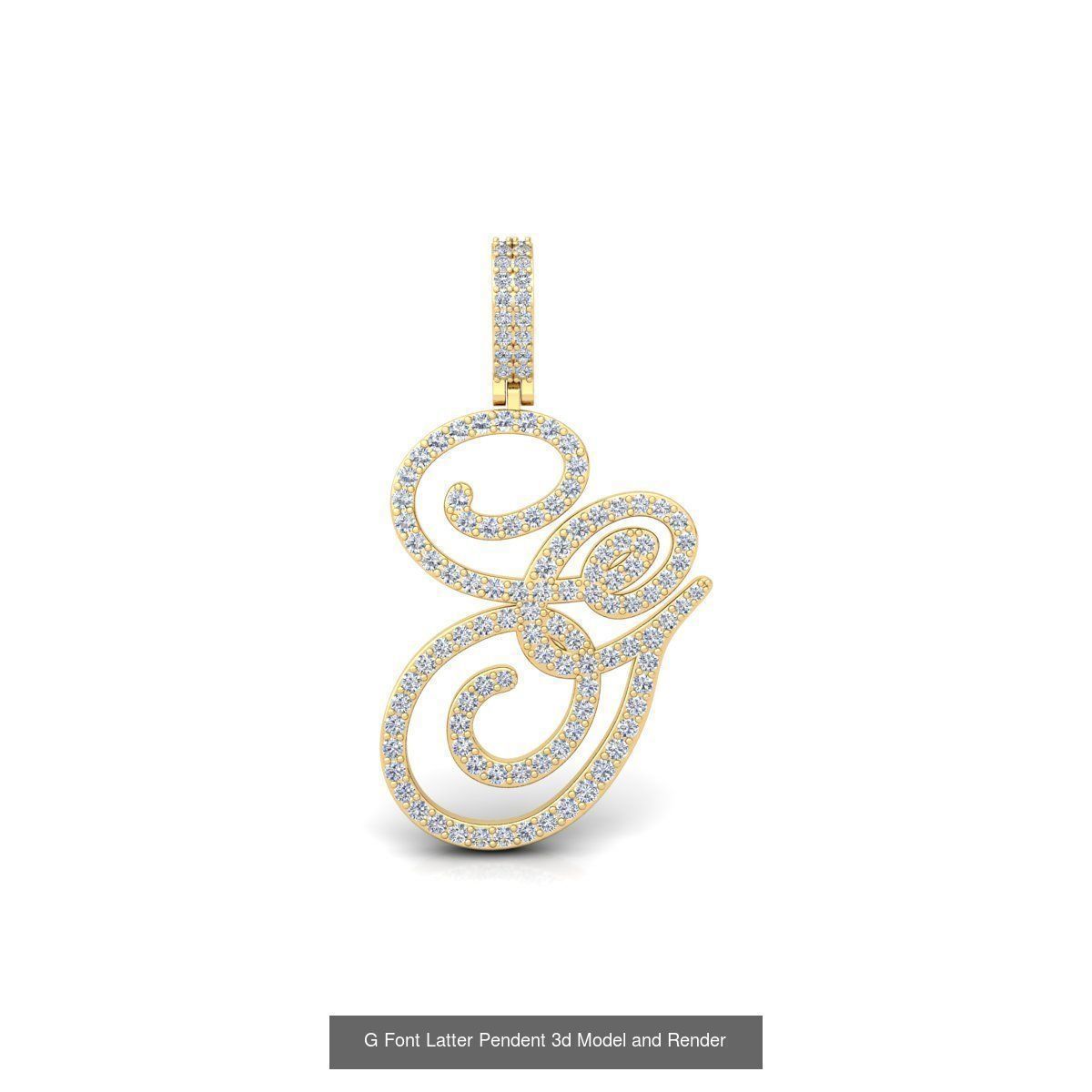 Cursive Font Latter Pendent 3d Model and Render 3D Model Collection ...