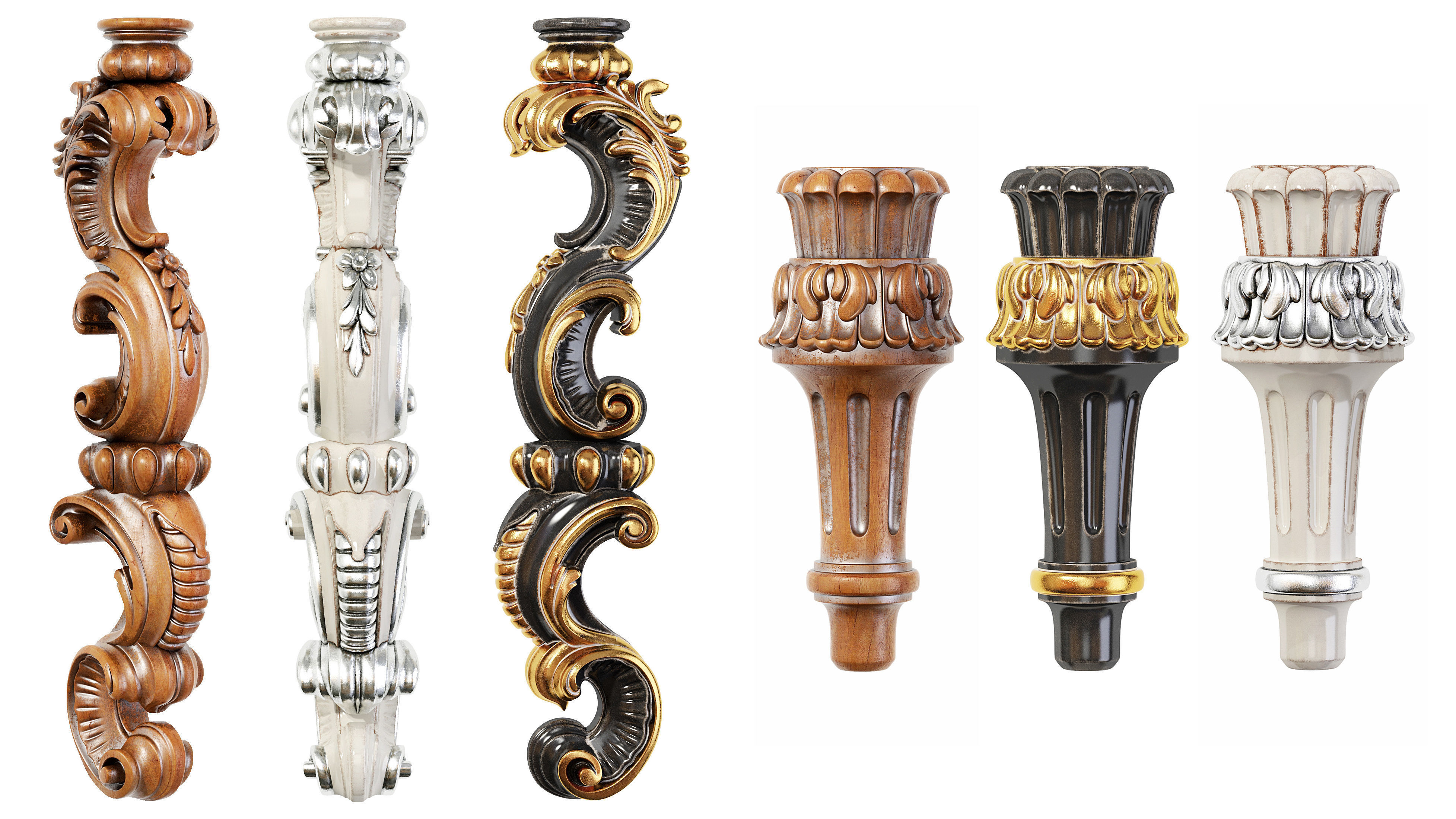 Collection of 30 classic furniture legs Part 2 3D model | CGTrader