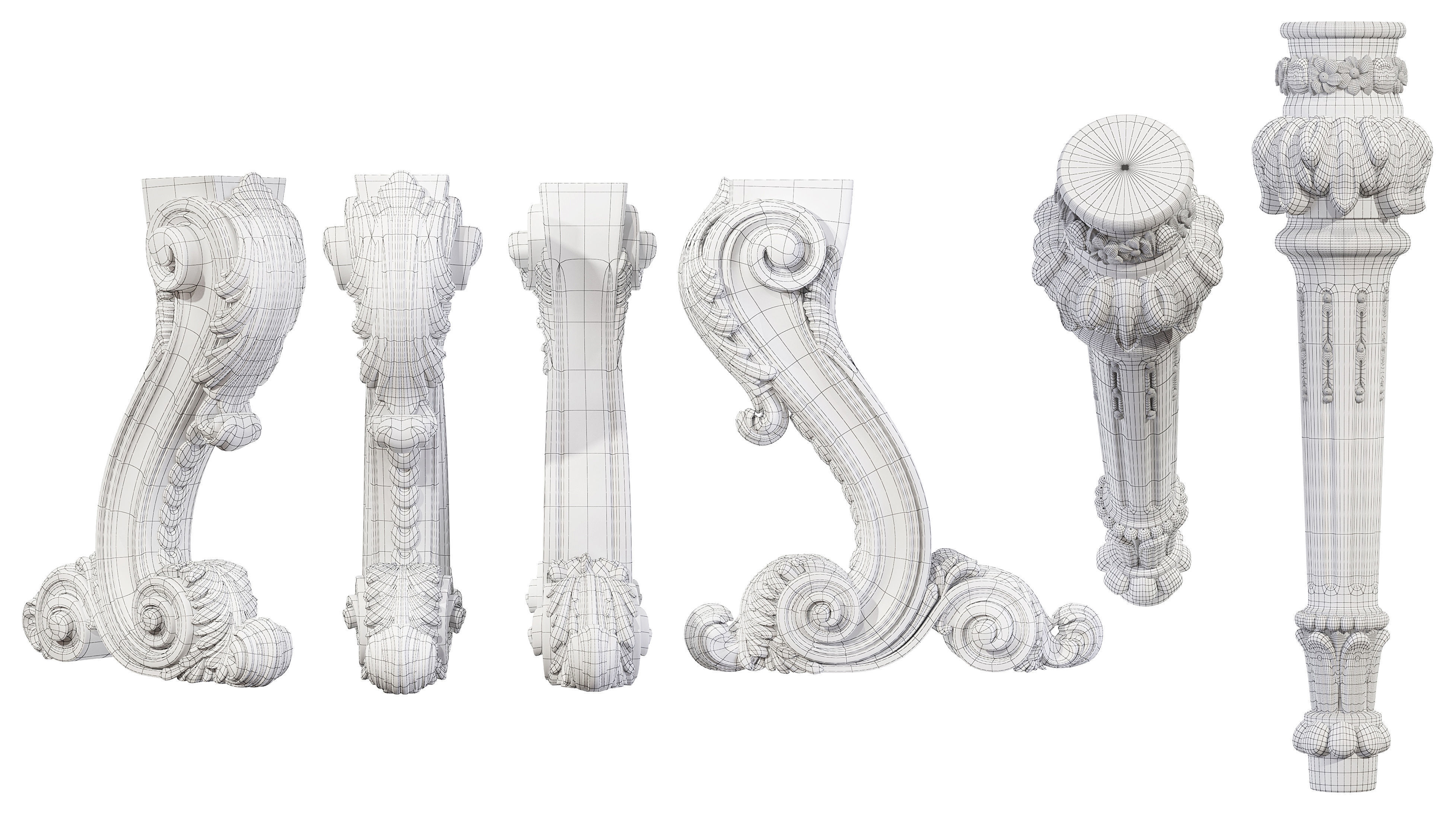 Collection of 30 classic furniture legs Part 2 3D model | CGTrader