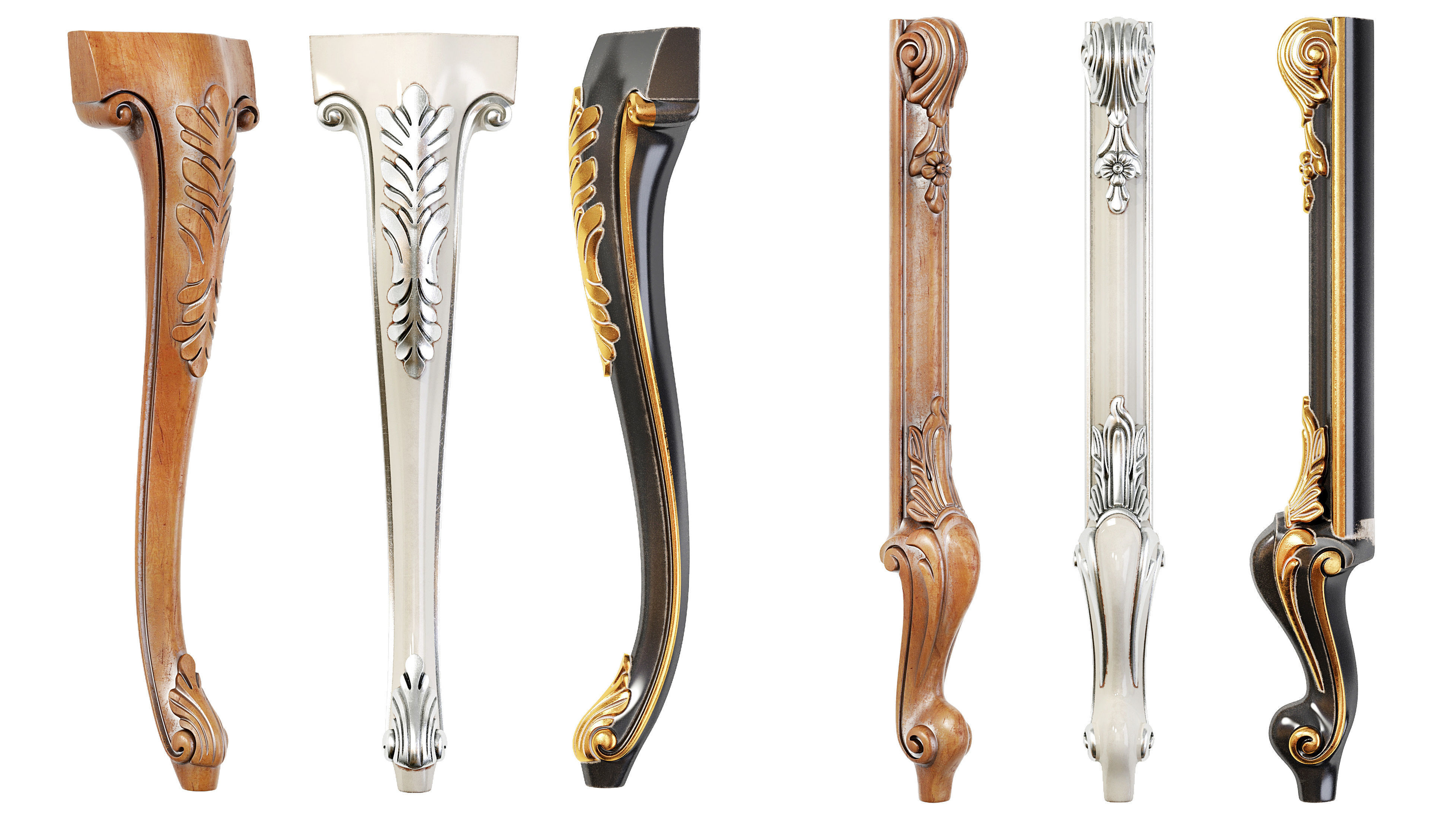 Collection of 30 classic furniture legs Part 2 3D model | CGTrader