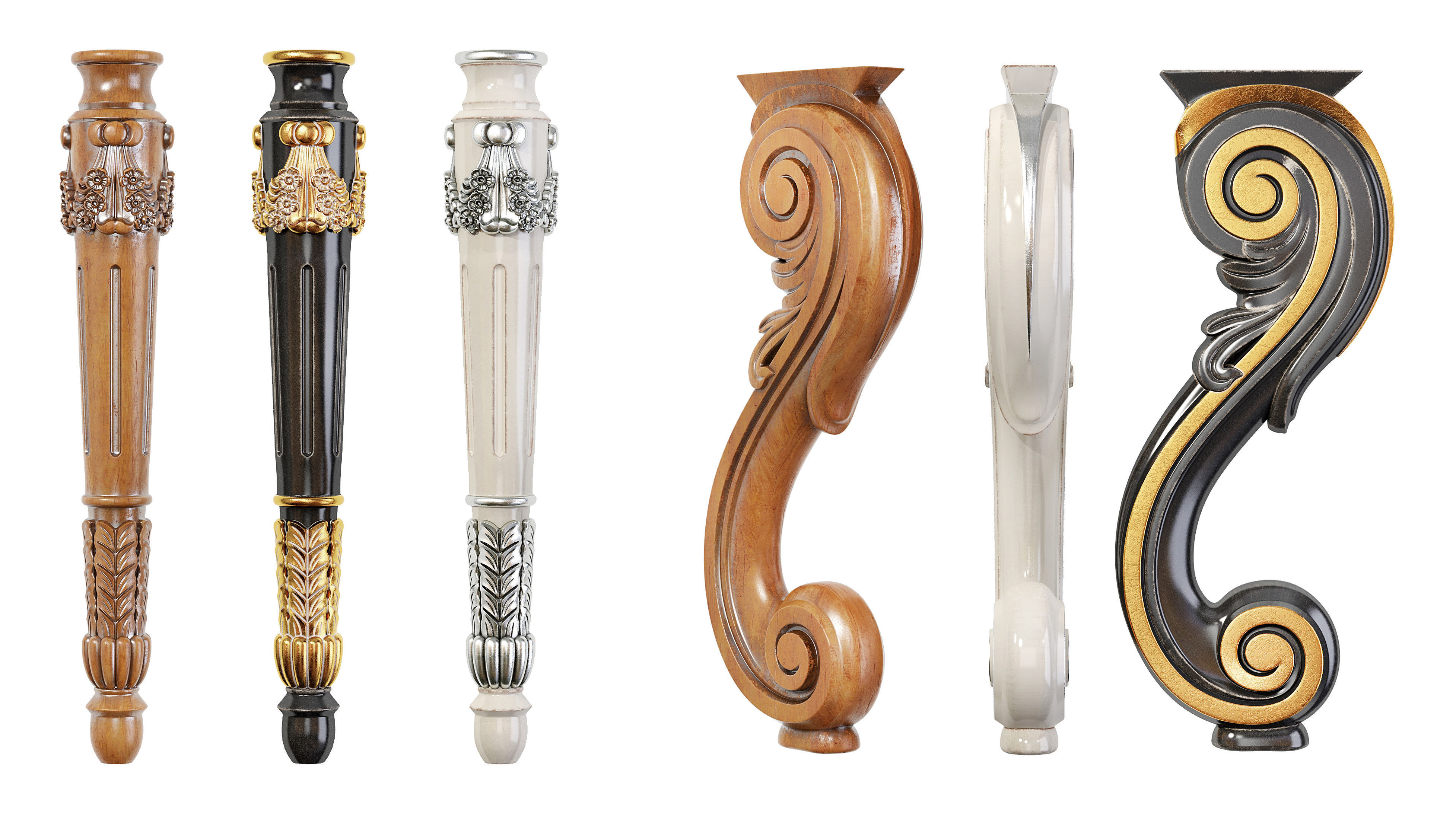 Collection of 30 classic furniture legs Part 2 3D model | CGTrader