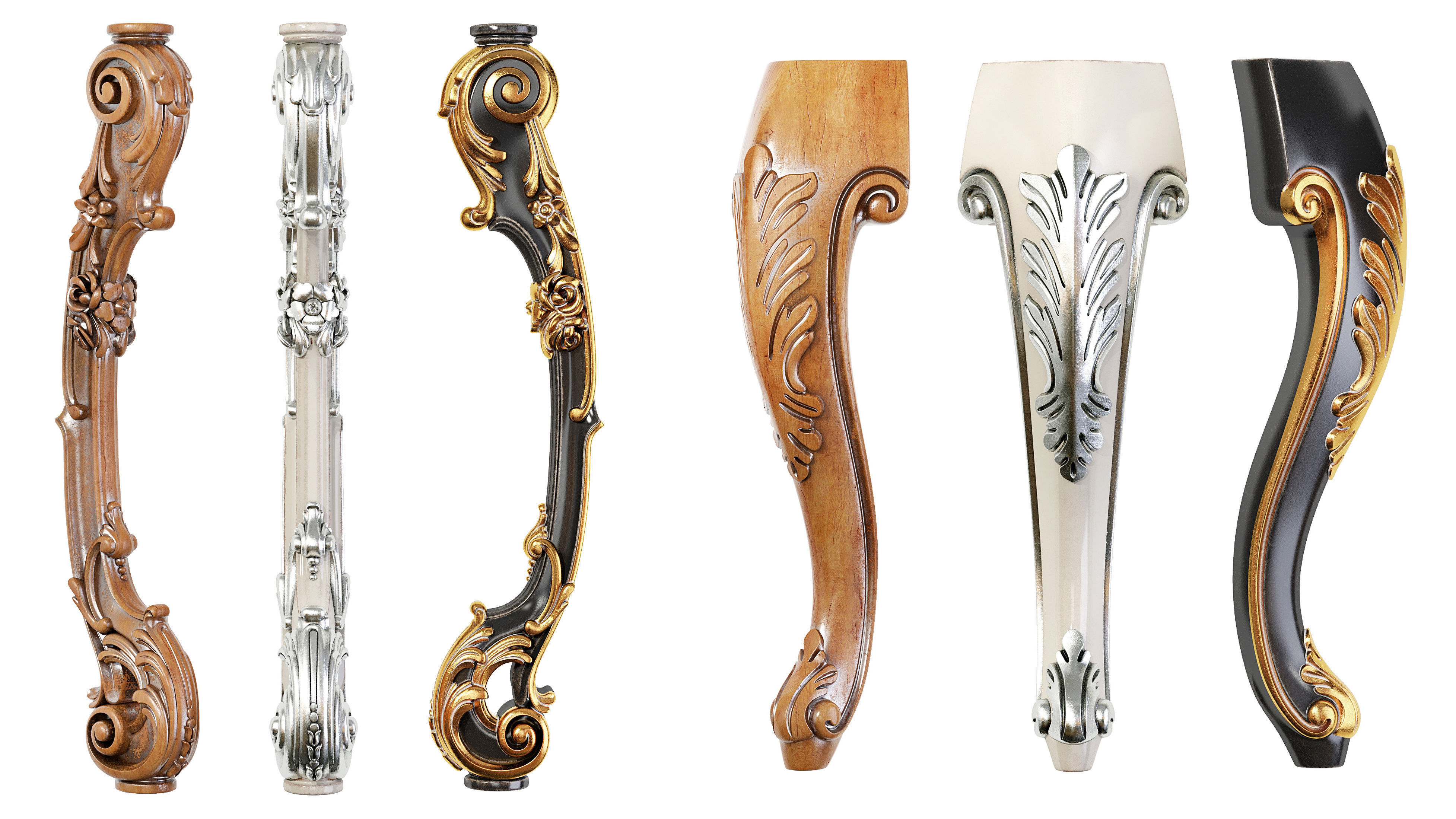 Collection of 30 classic furniture legs Part 2 3D model | CGTrader