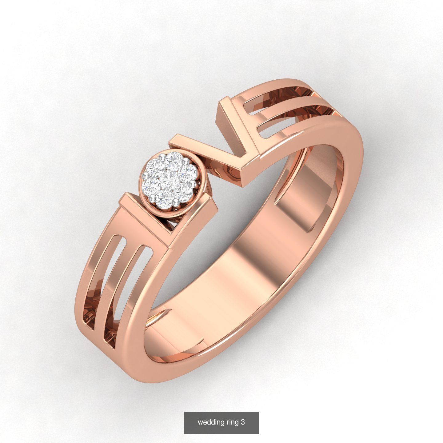 3 wedding ring collection | CGTrader