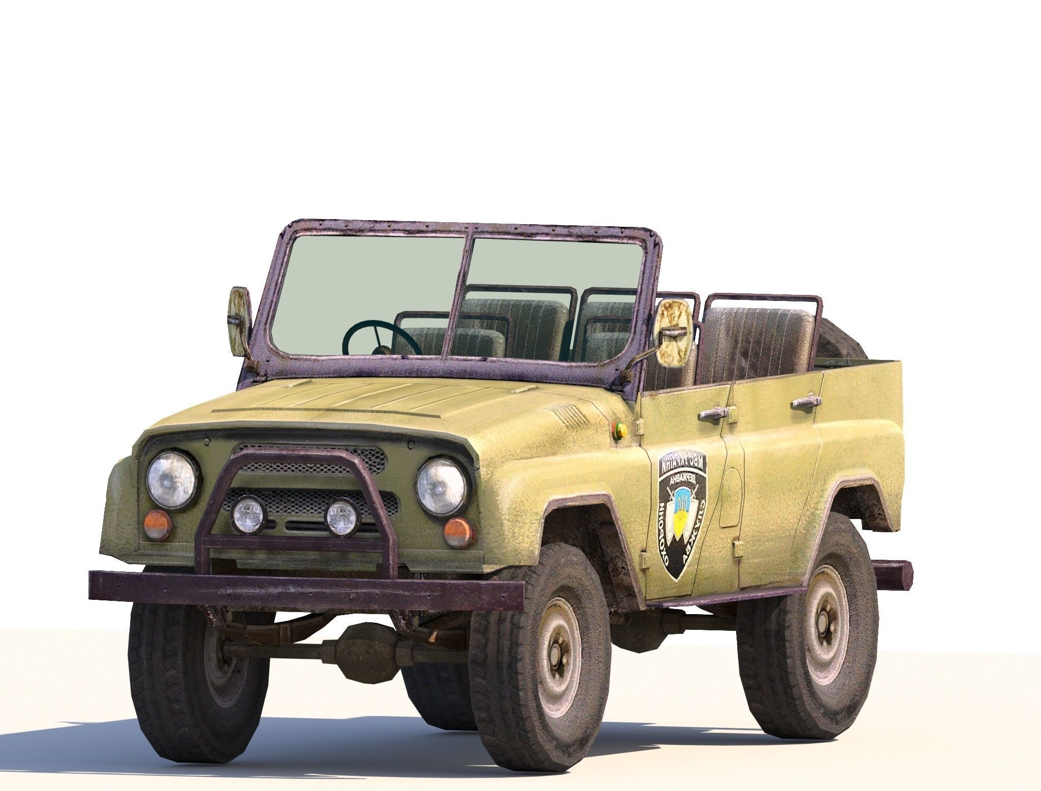 3D model Uaz Russian Army Vehicle Lowpoly VR / AR / low-poly | CGTrader