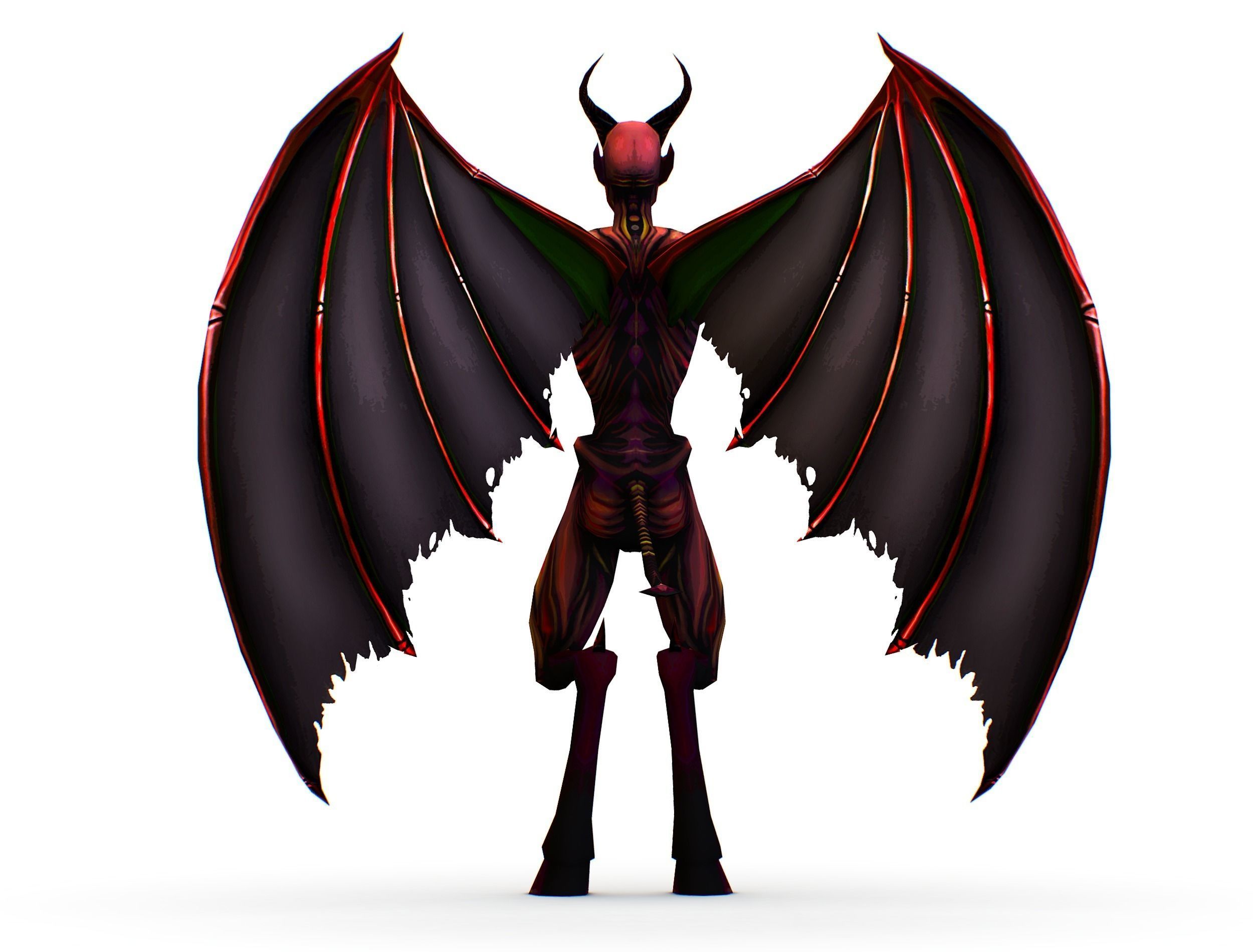 3D model Low Poly Darck Red Demon Vampire Monster VR / AR / low-poly ...