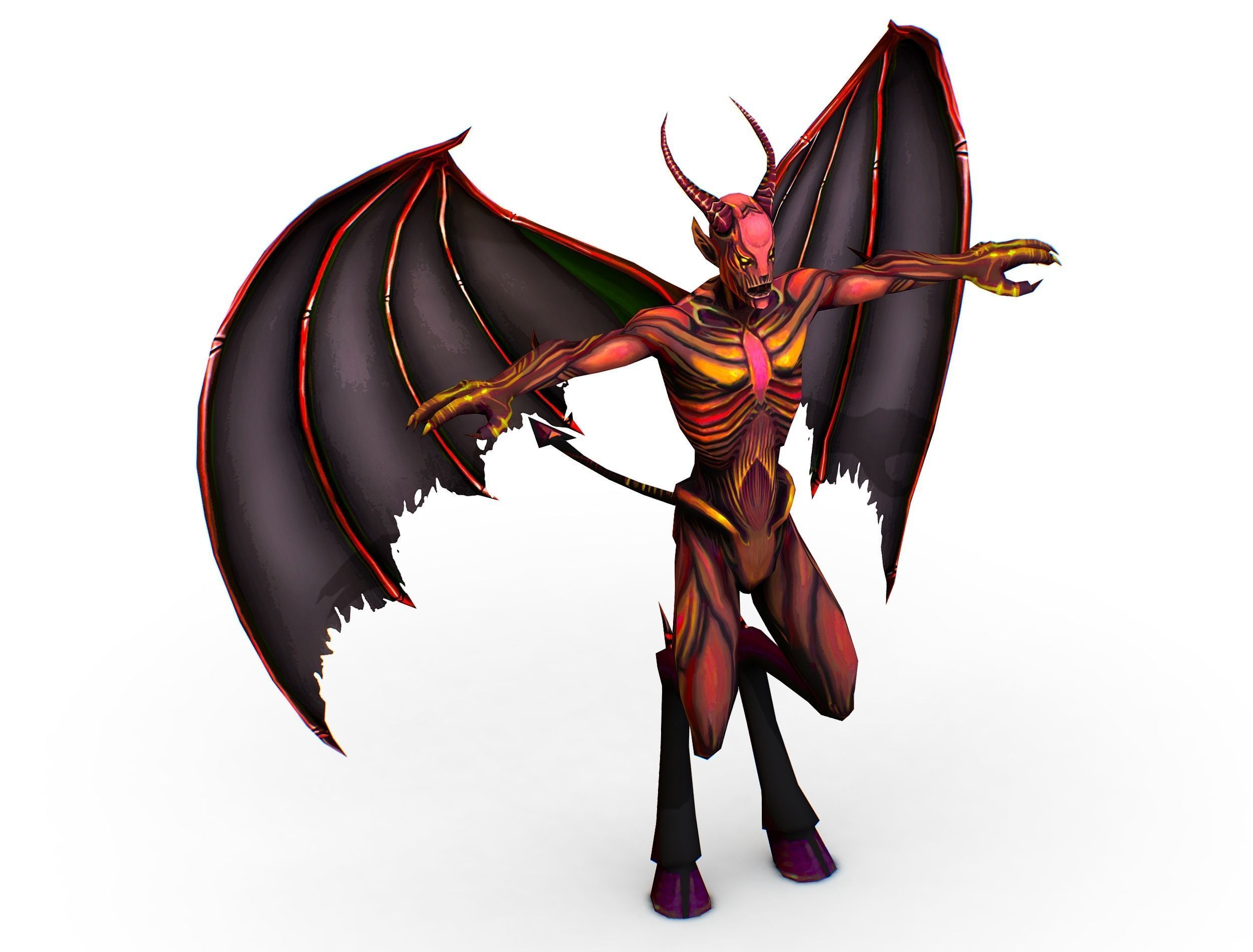 3D model Low Poly Darck Red Demon Vampire Monster VR / AR / low-poly ...