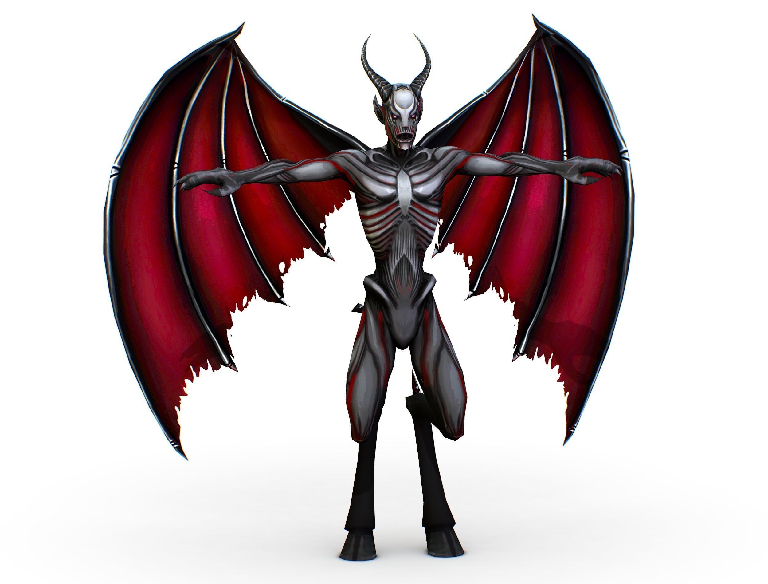 3D model Low Poly Darck Grey Demon Vampire Monster VR / AR / low-poly ...