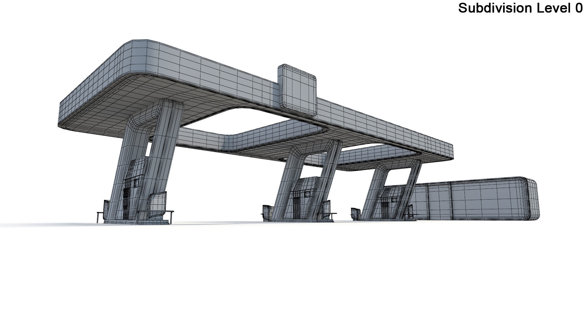 Futuristic Gas Station 3D model | CGTrader