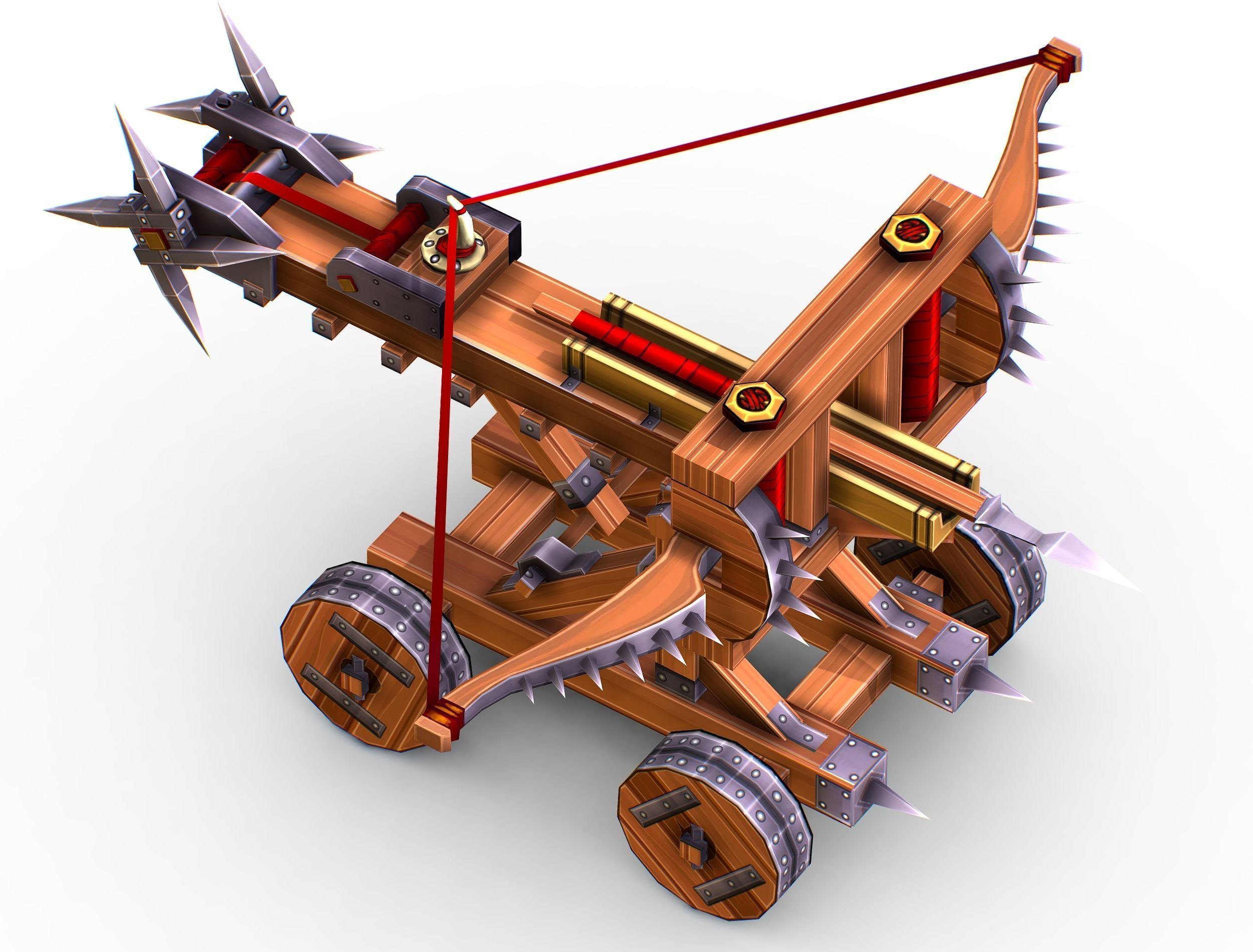 3D model Handpaint Cartoon Medieval Ballista Siege Weapon VR / AR / low ...