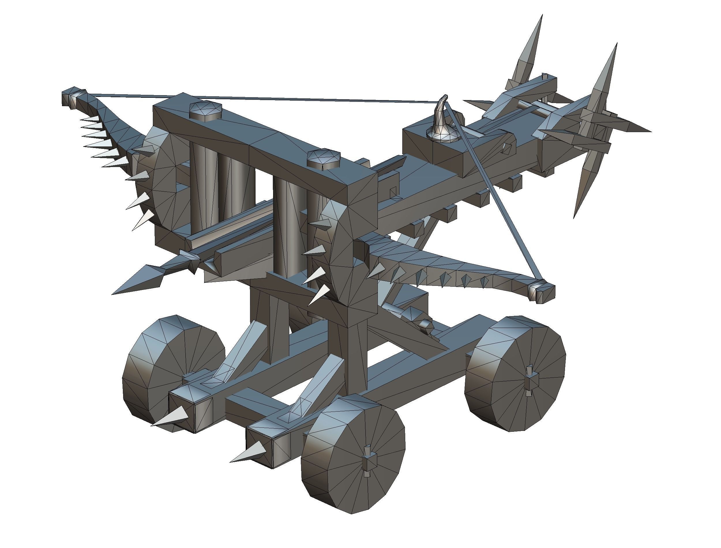 3D model Handpaint Cartoon Medieval Ballista Siege Weapon VR / AR / low ...