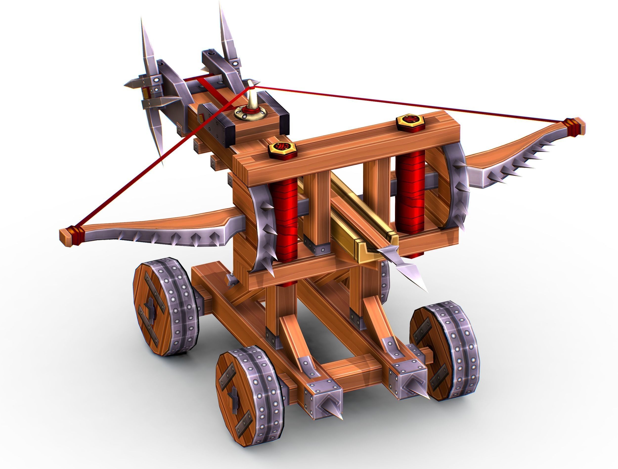 3D model Handpaint Cartoon Medieval Ballista Siege Weapon VR / AR / low ...
