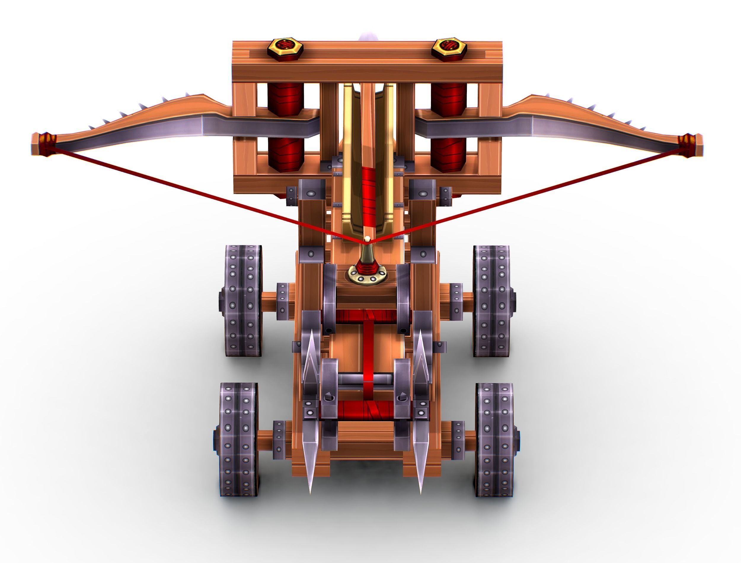 3D model Handpaint Cartoon Medieval Ballista Siege Weapon VR / AR / low ...