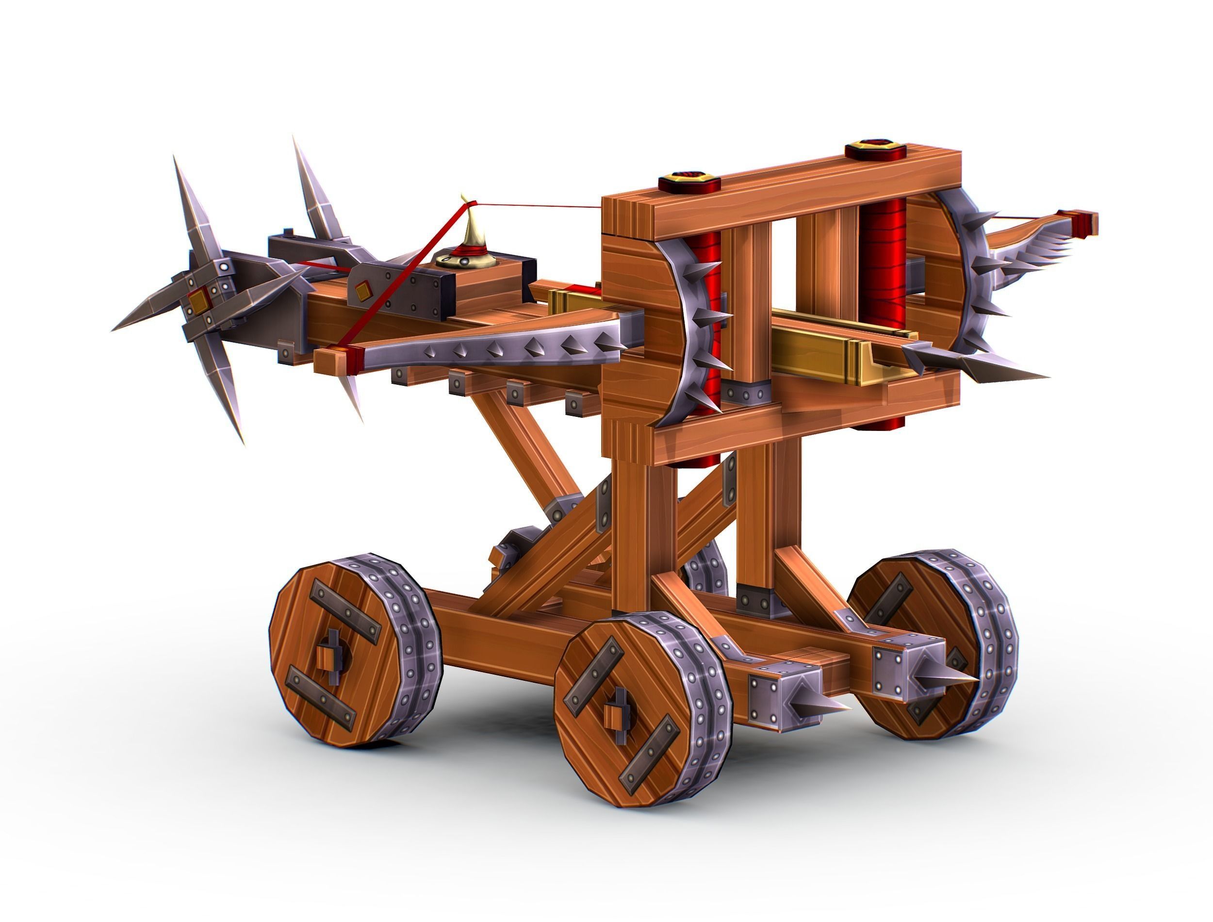 3D model Handpaint Cartoon Medieval Ballista Siege Weapon VR / AR / low ...