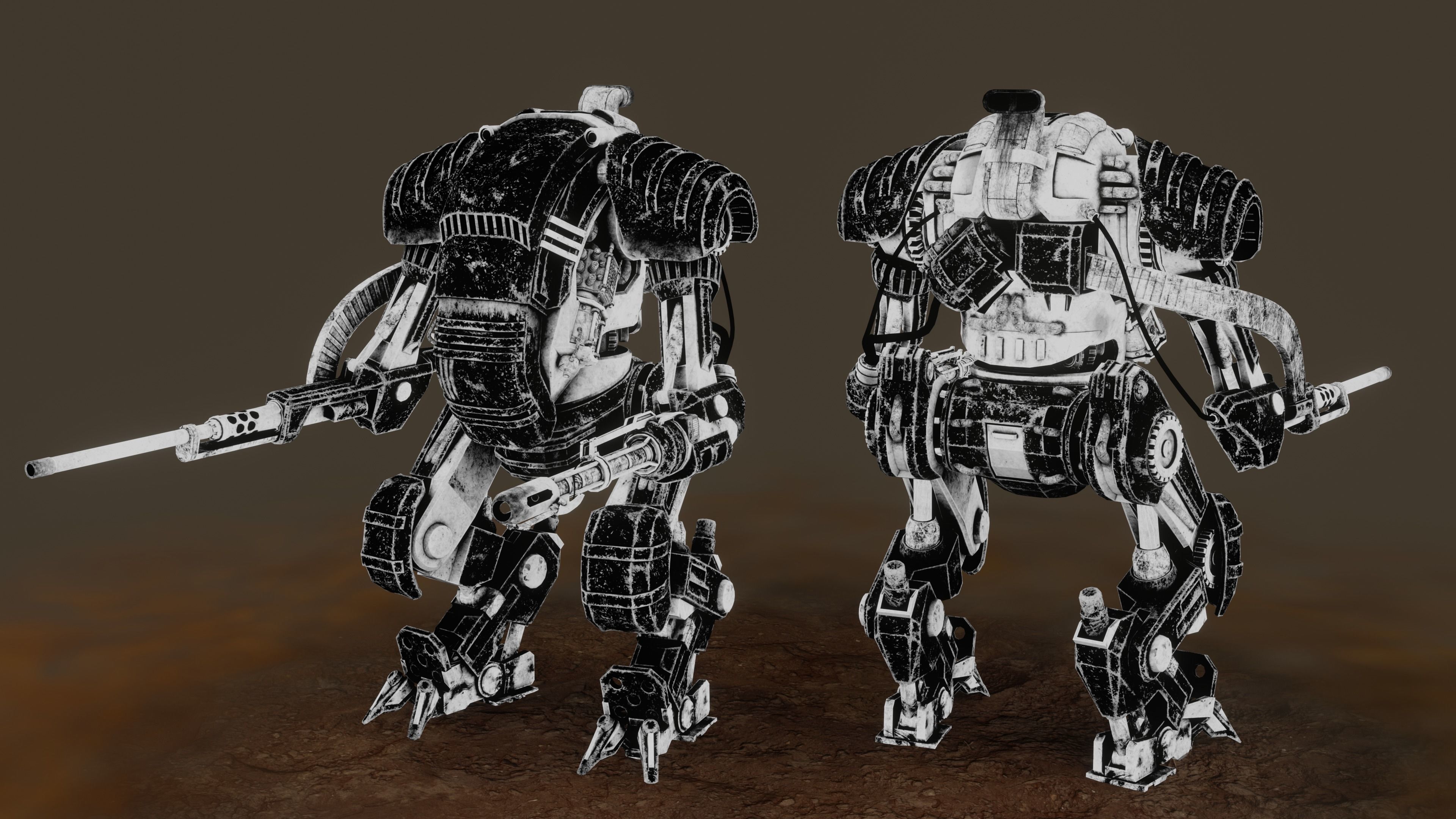 3D model Game-ready Steampunk Mech VR / AR / low-poly | CGTrader
