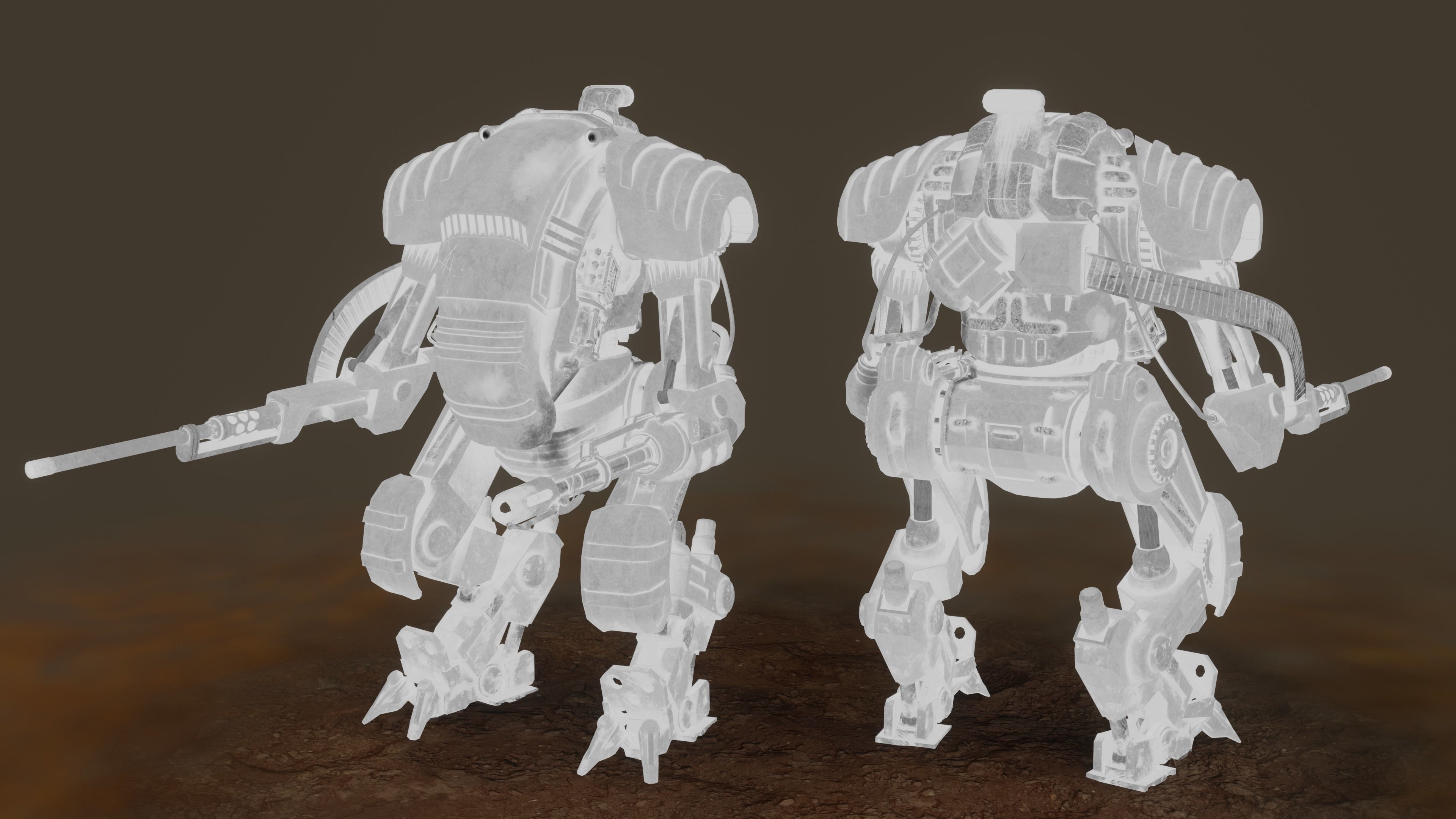 3D model Game-ready Steampunk Mech VR / AR / low-poly | CGTrader
