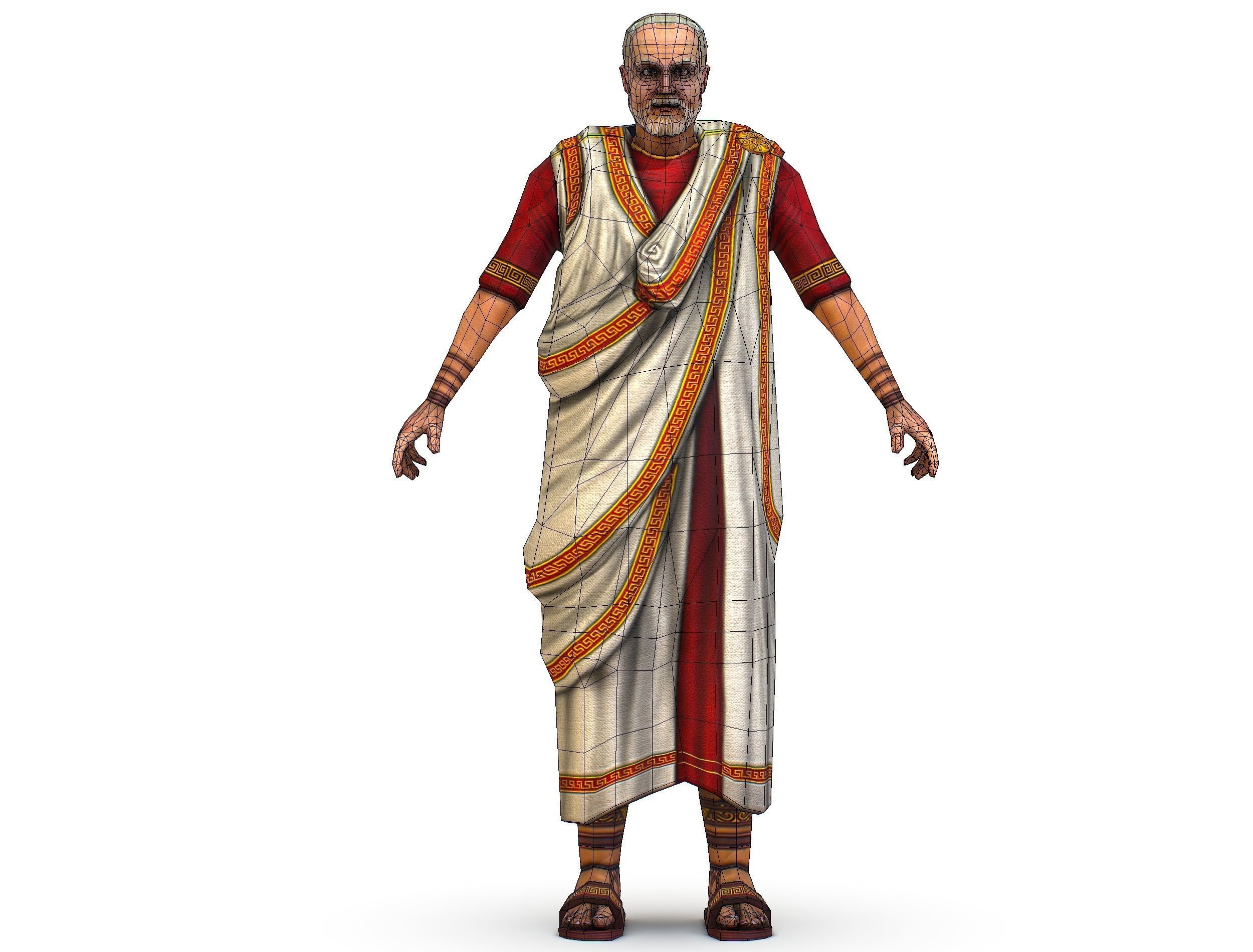 3D model Greek Thinker Old Man Aristotle Teacher VR / AR / low-poly | CGTrader