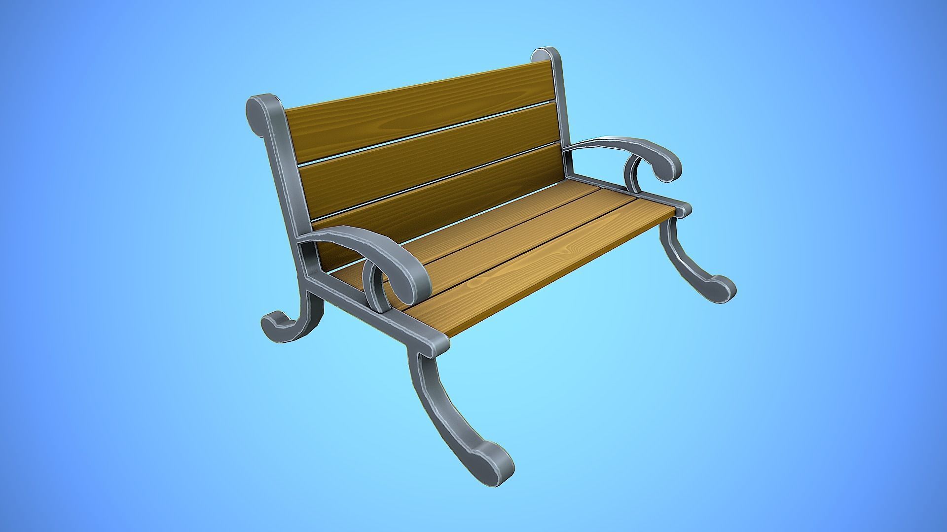 3D model STREET BENCH CARTOON STYLIZED VR / AR / low-poly | CGTrader