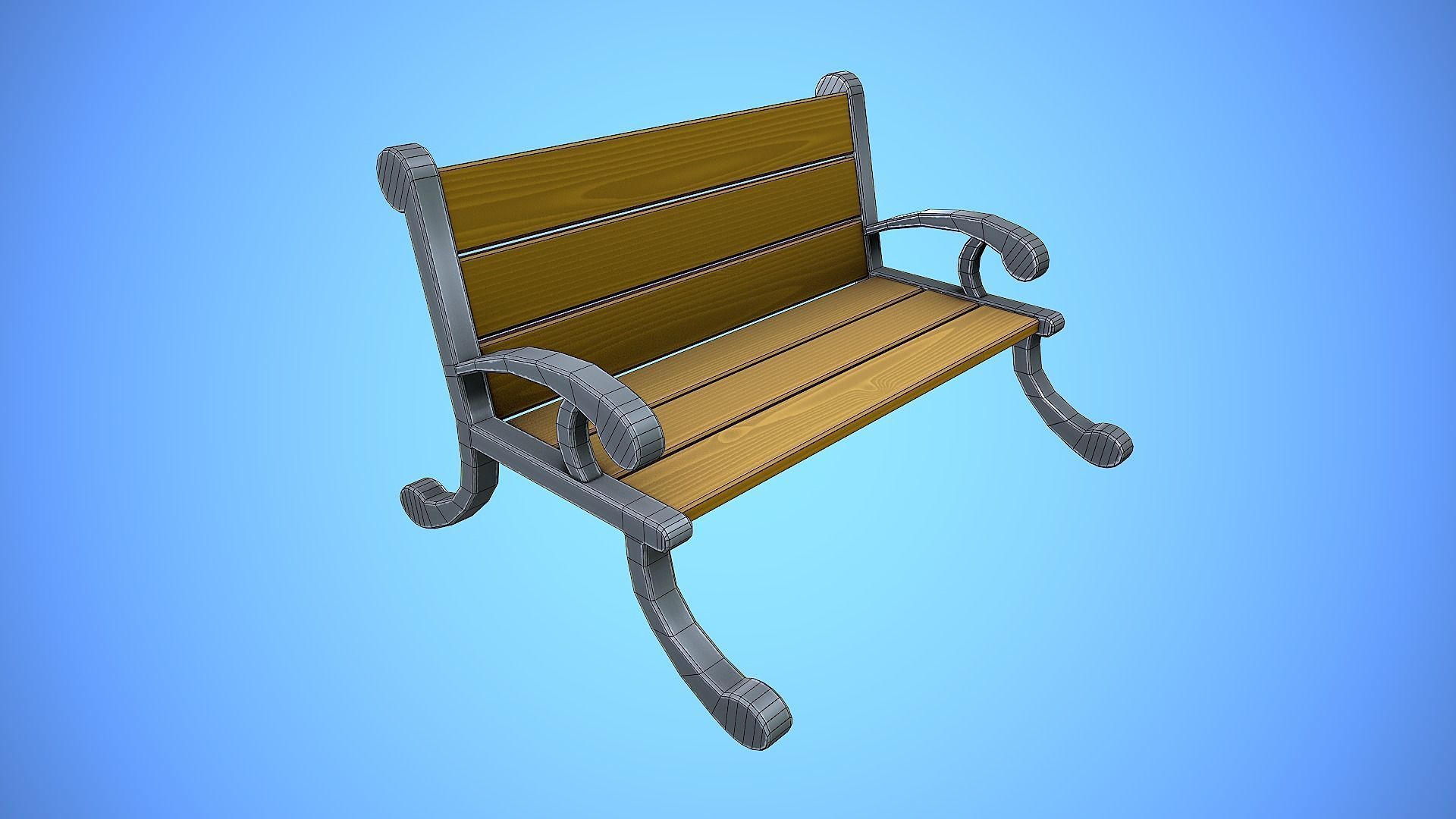 3D model STREET BENCH CARTOON STYLIZED VR / AR / low-poly | CGTrader