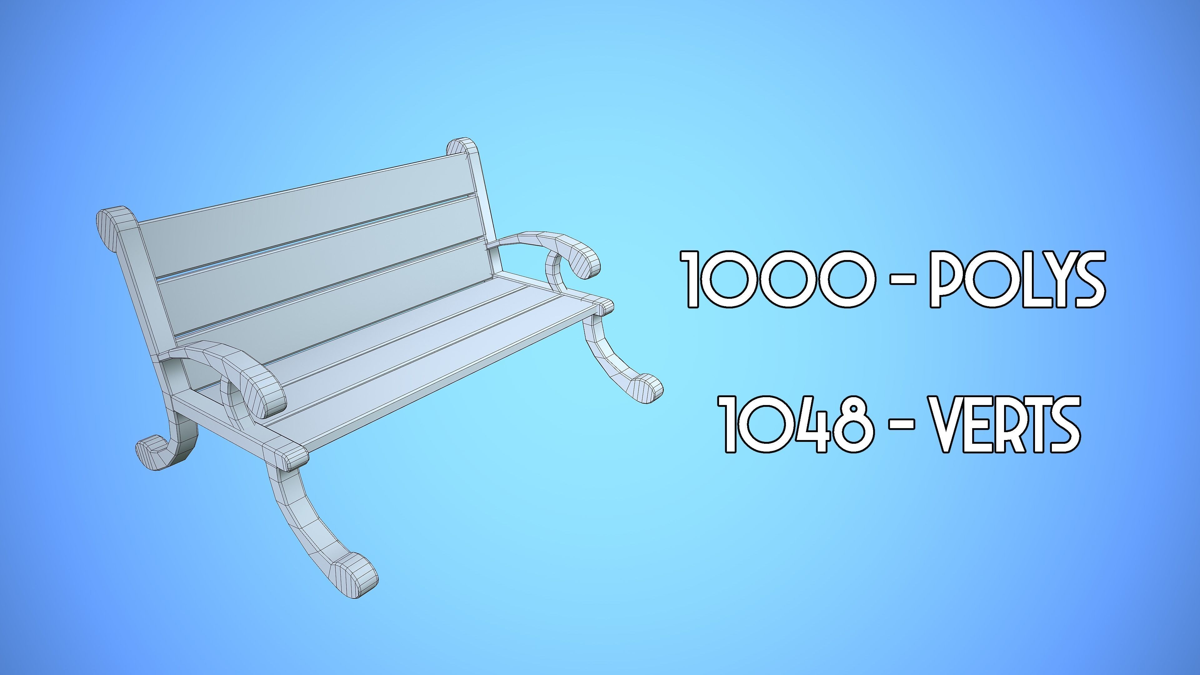3D model STREET BENCH CARTOON STYLIZED VR / AR / low-poly | CGTrader