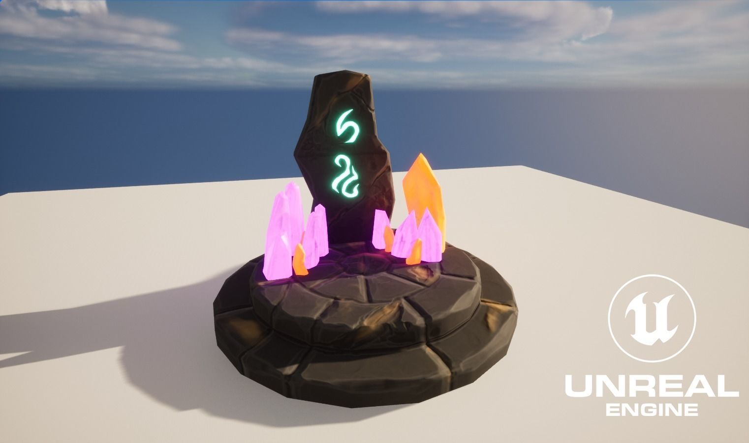 Stylized Runestone Crystal Model free VR / AR / low-poly 3D model ...