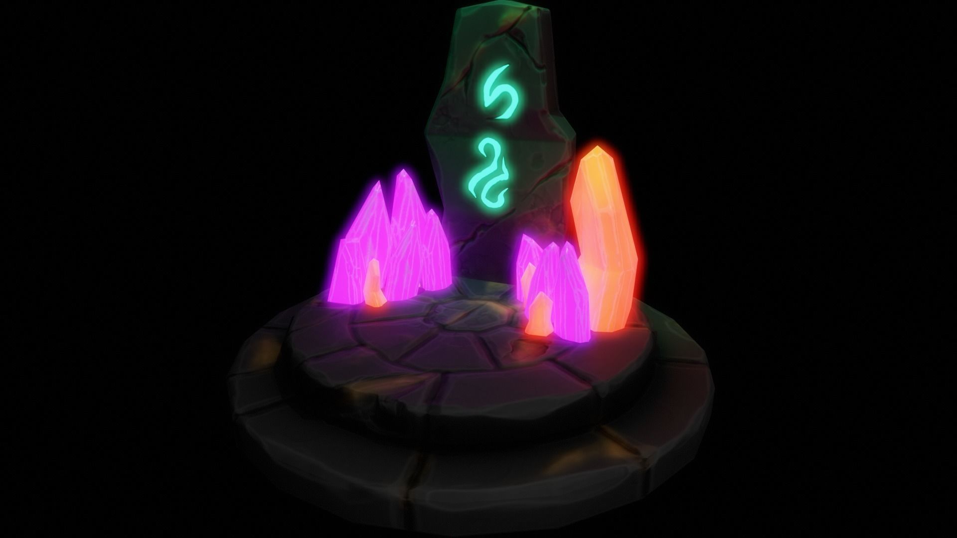 Stylized Runestone Crystal Model free VR / AR / low-poly 3D model ...