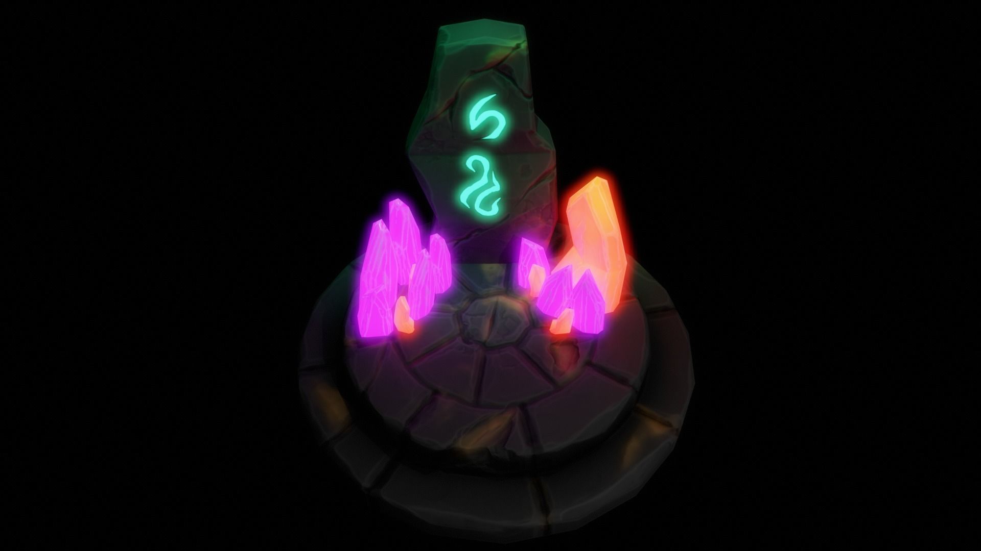 Stylized Runestone Crystal Model free VR / AR / low-poly 3D model ...