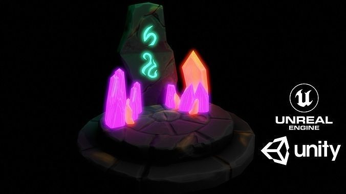 Stylized Runestone Crystal Model free VR / AR / low-poly 3D model ...