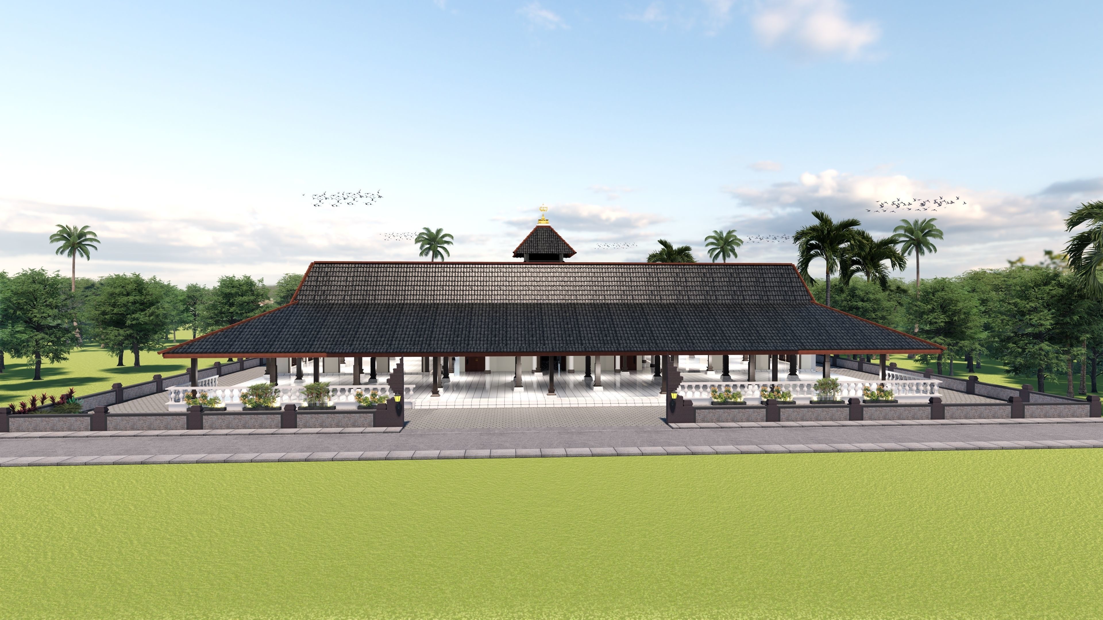 Javanese combine madinah Mosque exterior and interior 3D model | CGTrader