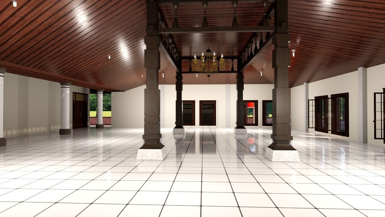 Javanese combine madinah Mosque exterior and interior 3D model | CGTrader