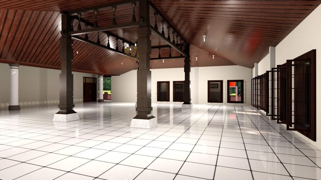 Javanese combine madinah Mosque exterior and interior 3D model | CGTrader
