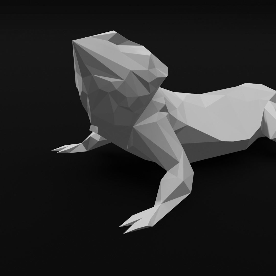 Low Poly Bearded Dragon Reptile Pet 3d Print Model 3D model 3D ...