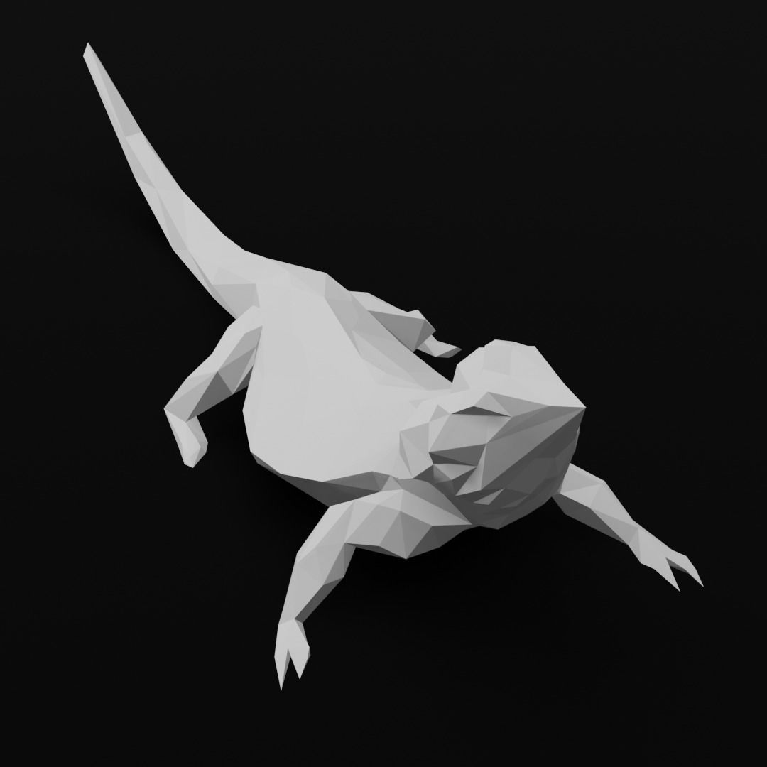 Low Poly Bearded Dragon Reptile Pet 3d Print Model 3D model 3D ...