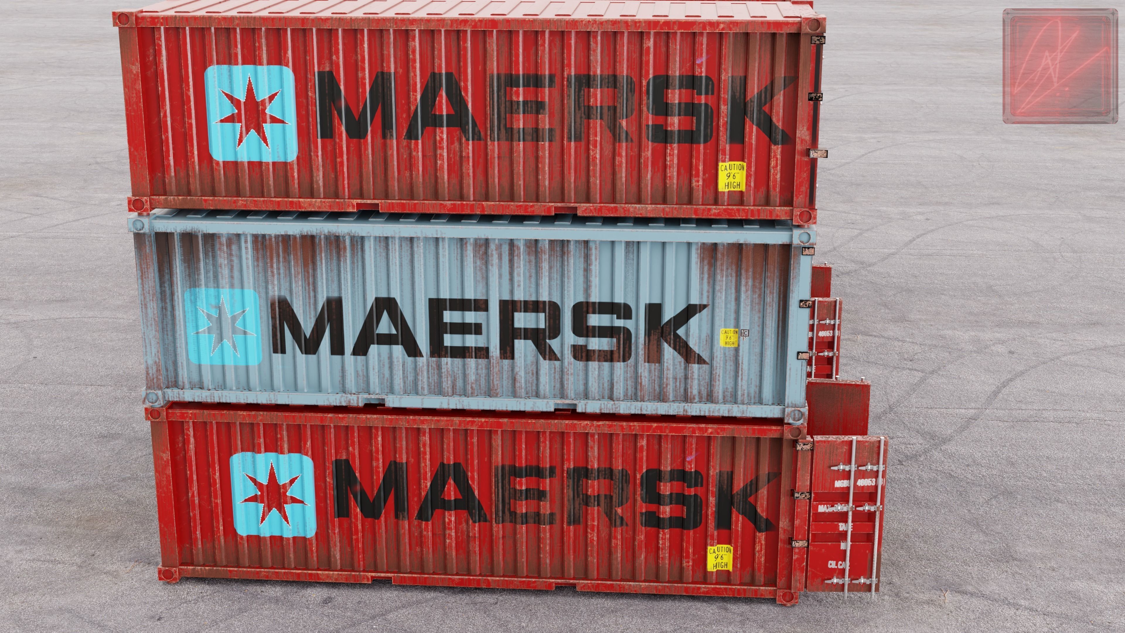 3D model Realistic Cargo Shipping Container 3D Model VR / AR / low-poly ...