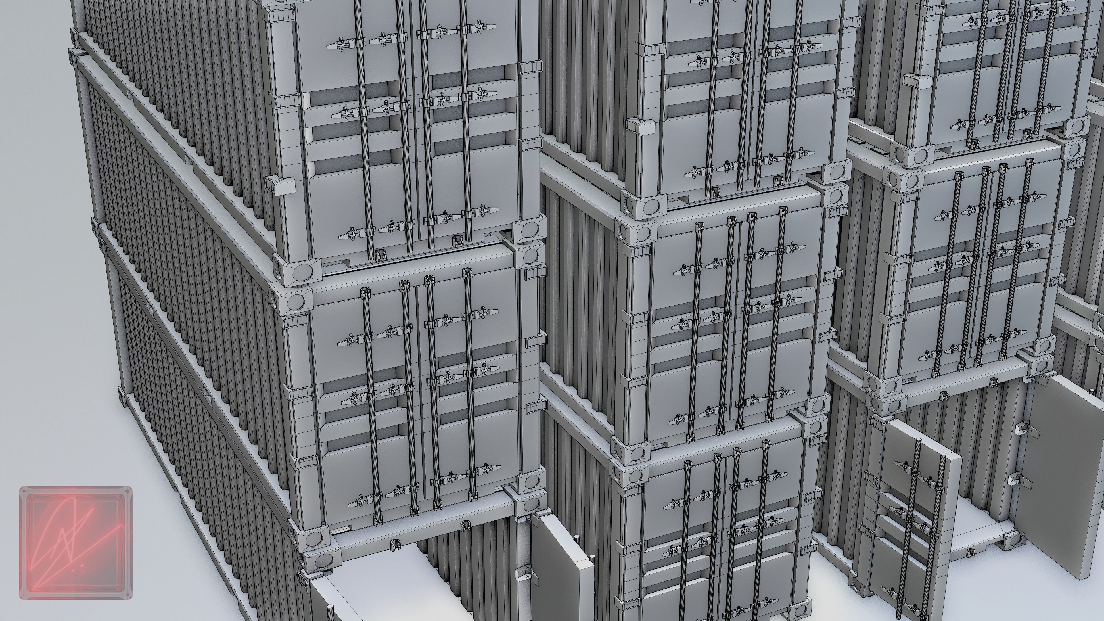 3D model Realistic Cargo Shipping Container 3D Model VR / AR / low-poly ...