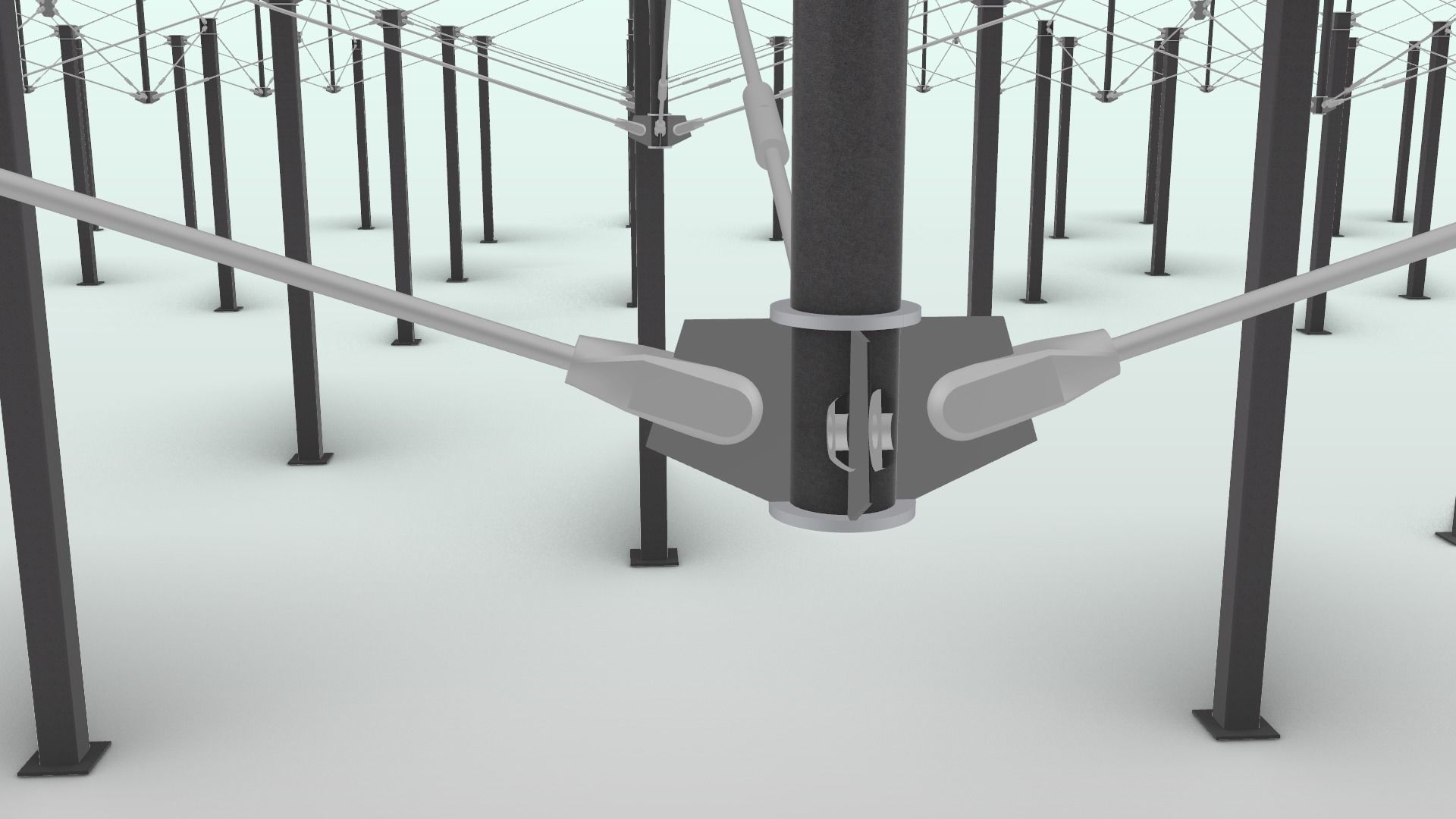 steel tension structure model 3D model | CGTrader