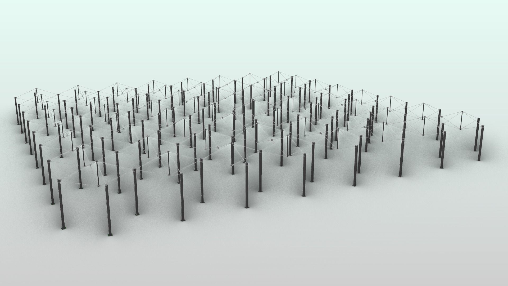 steel tension structure model 3D model | CGTrader