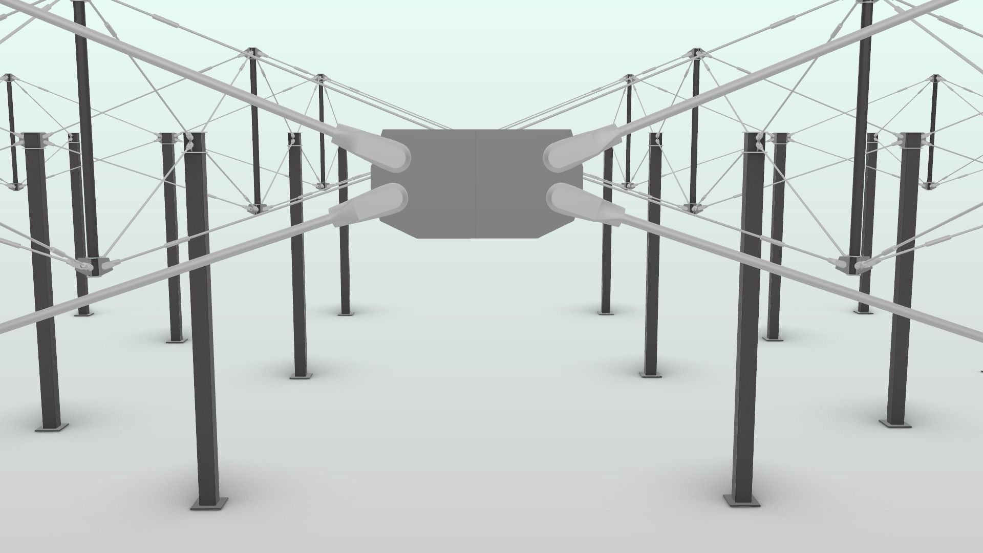 steel tension structure model 3D model | CGTrader
