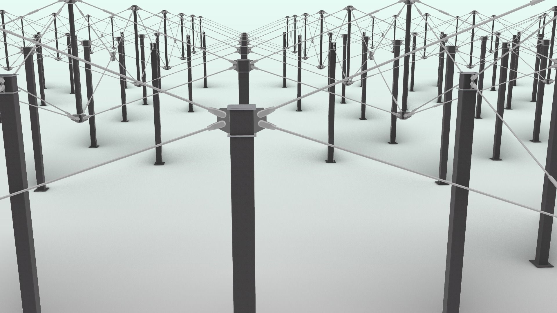 steel tension structure model 3D model | CGTrader