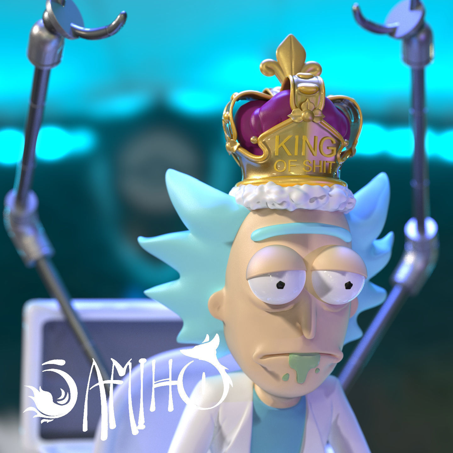 Samiho Studios - Rick King of Shit- STLs ready for printing 3D model 3D ...