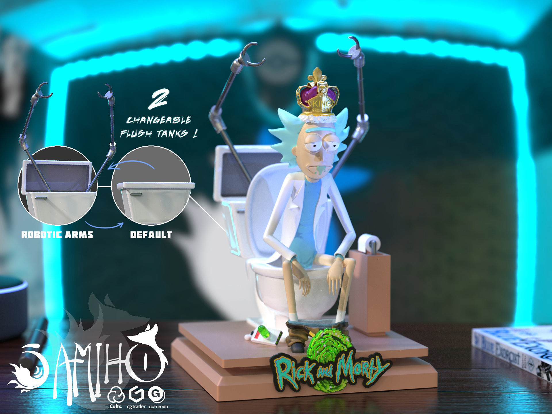 Samiho Studios - Rick King of Shit- STLs ready for printing 3D model 3D ...
