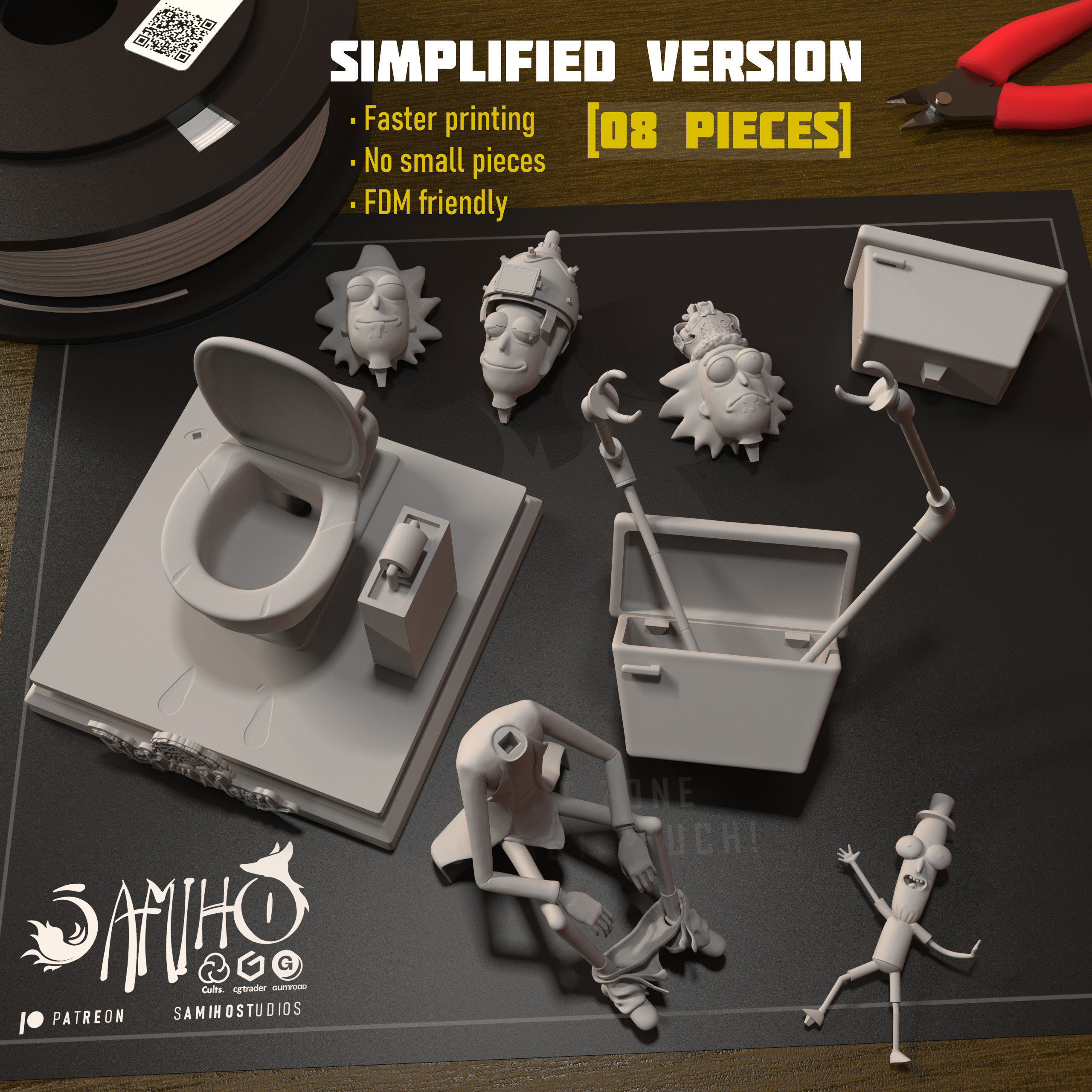 Samiho Studios - Rick King of Shit- STLs ready for printing 3D model 3D ...