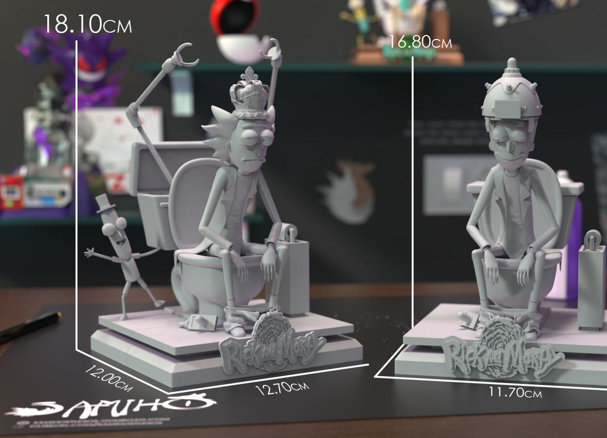 Samiho Studios - Rick King of Shit- STLs ready for printing 3D model 3D ...