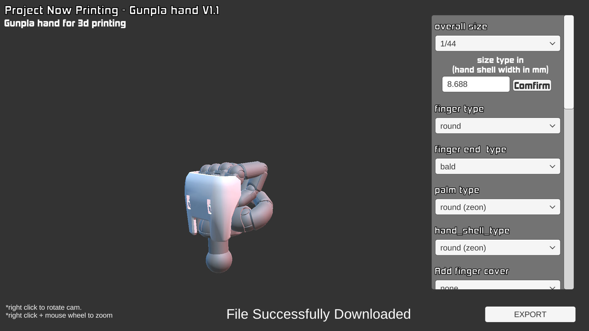 Gunpla hand free 3D model 3D printable | CGTrader