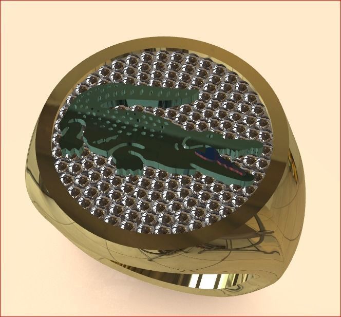 lacoste signet ring 3D model 3D printable | CGTrader