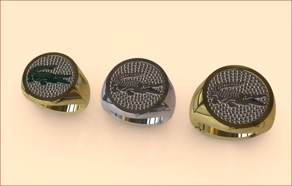 lacoste signet ring 3D model 3D printable | CGTrader