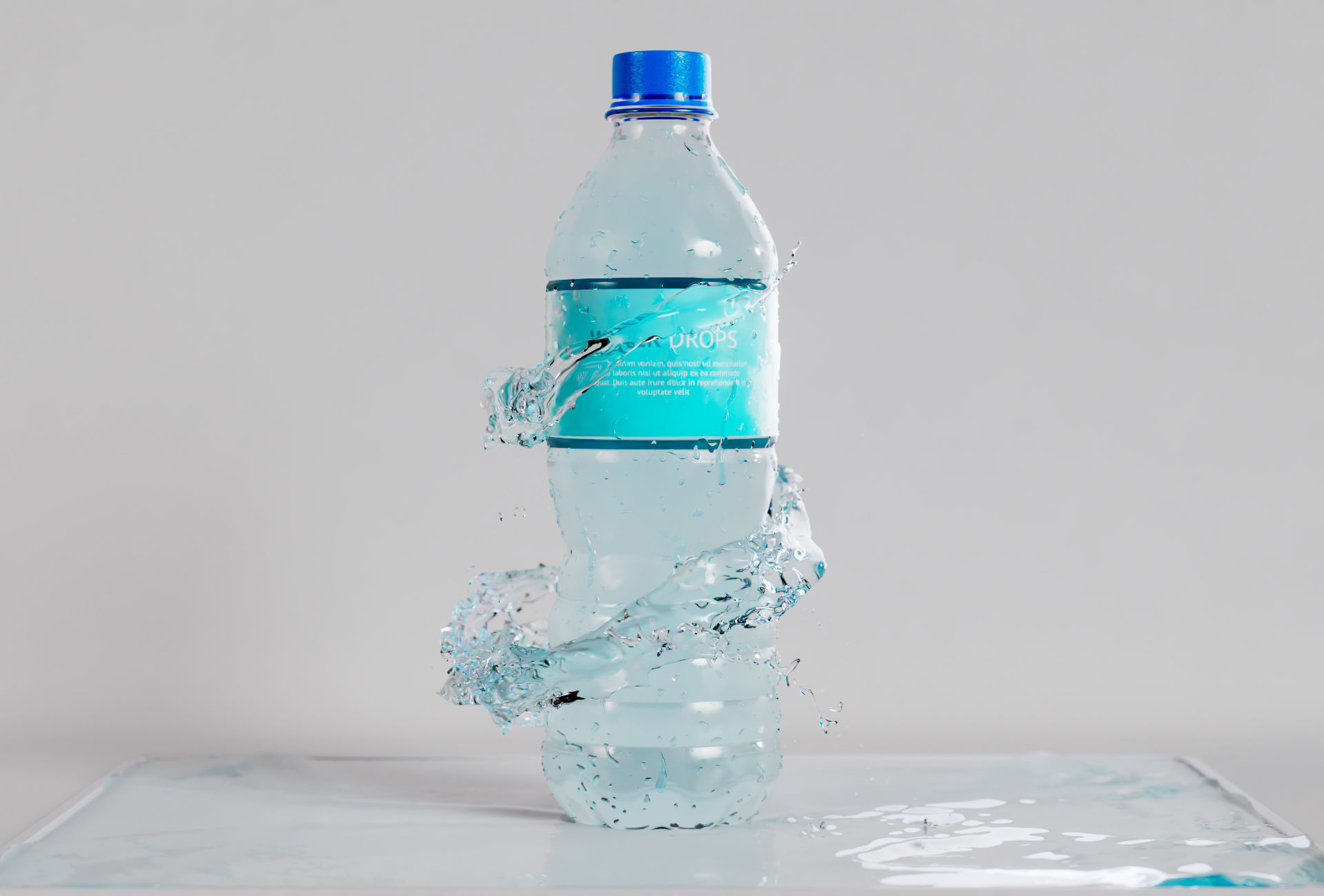 Animated Water splash spiral water bottle 3D model animated | CGTrader