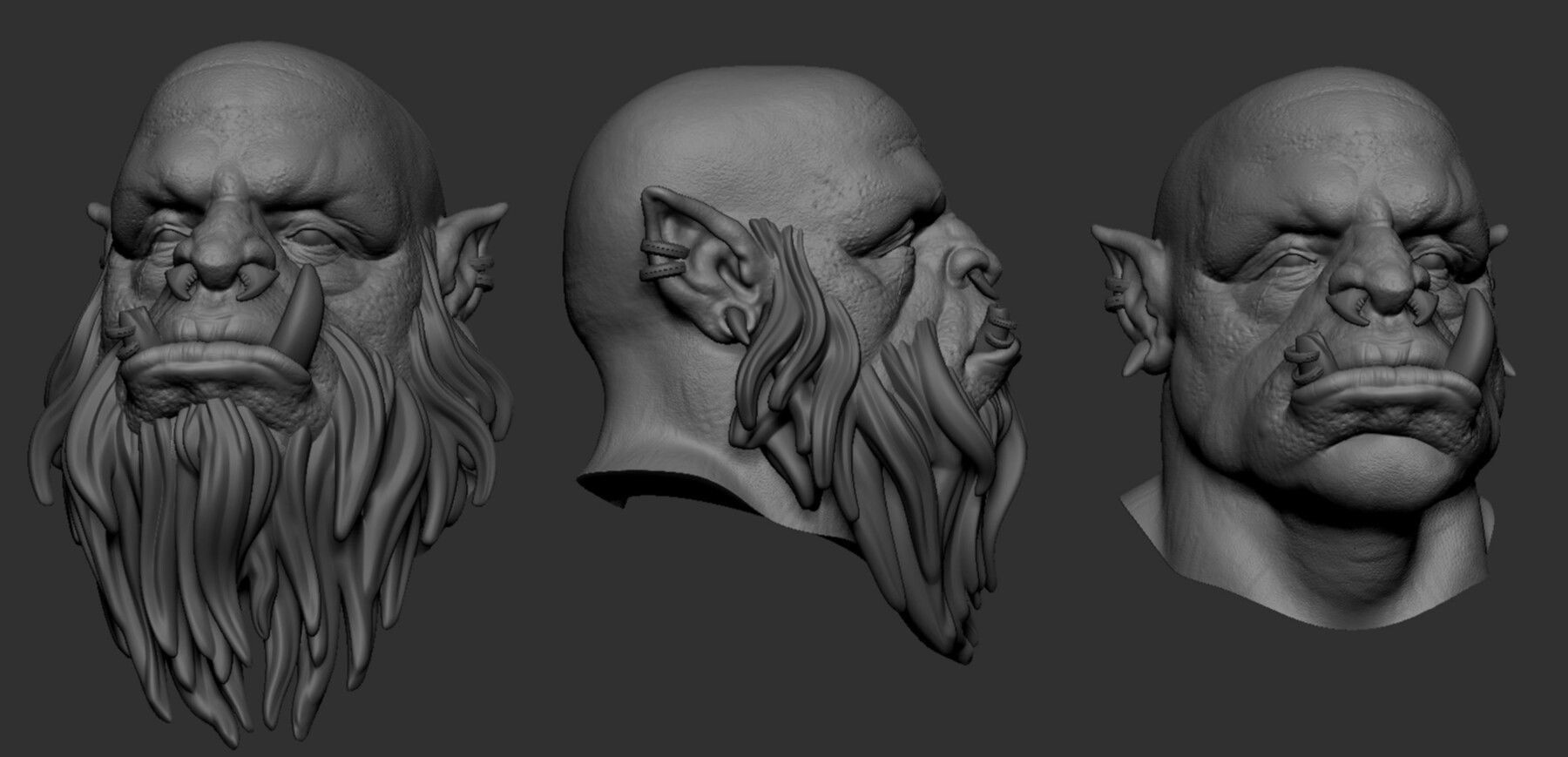 Two Head Orc basemesh 3D model | CGTrader
