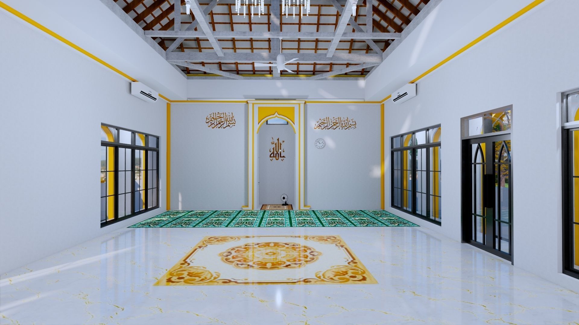 Luxury Islamic Mosque Prayer Room 3D model | CGTrader