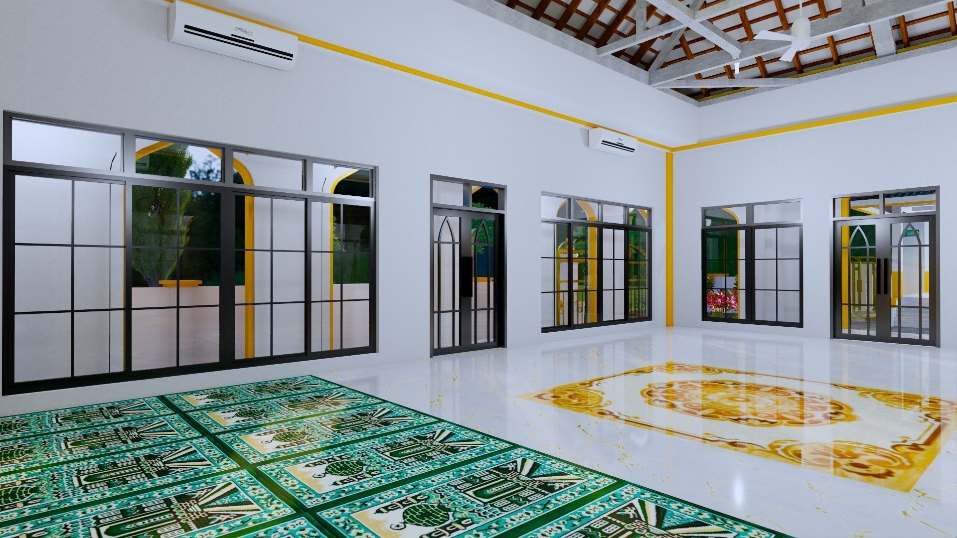 Luxury Islamic Mosque Prayer Room 3D model | CGTrader