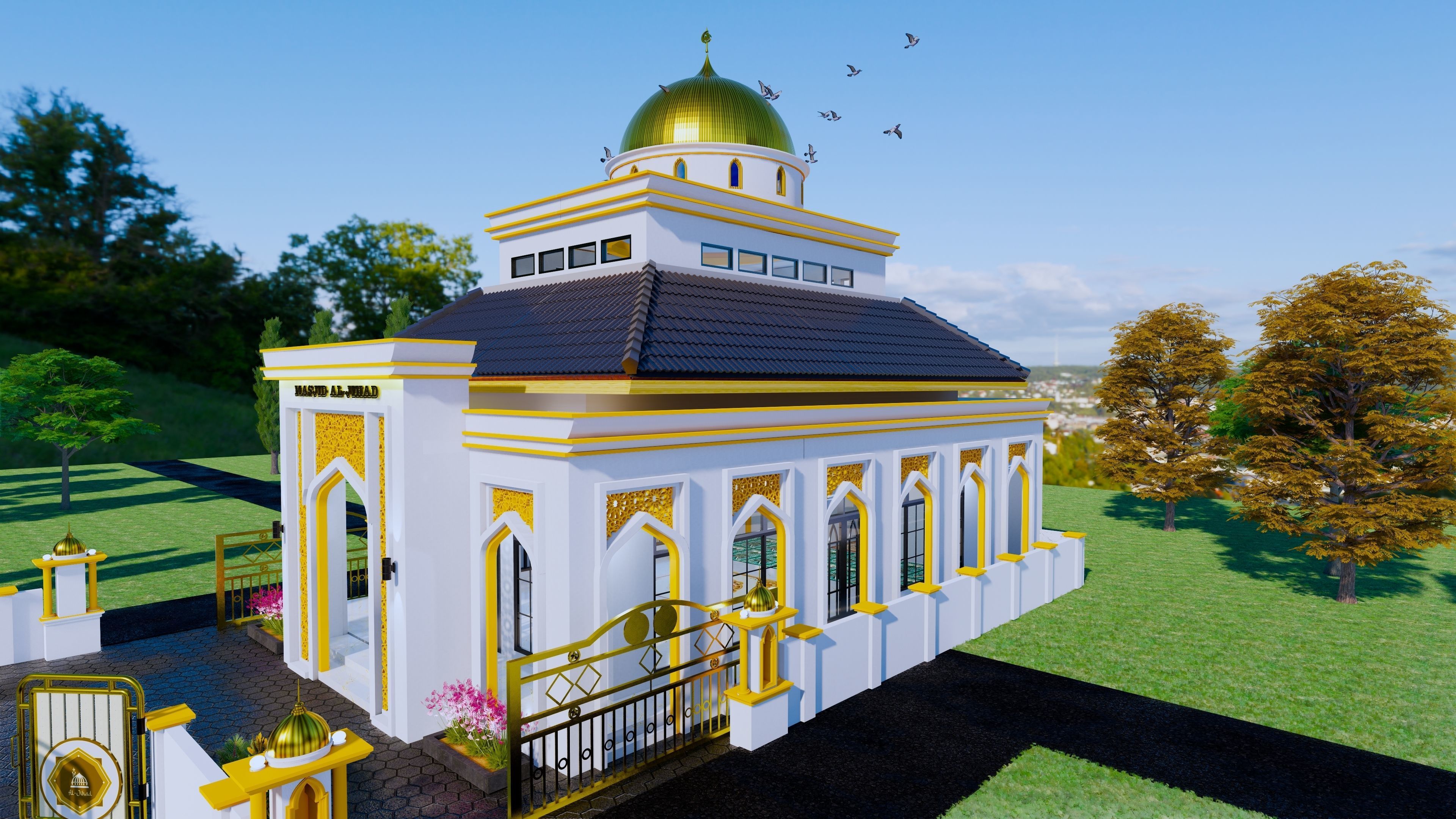 Luxury Islamic Mosque Prayer Room 3D model | CGTrader